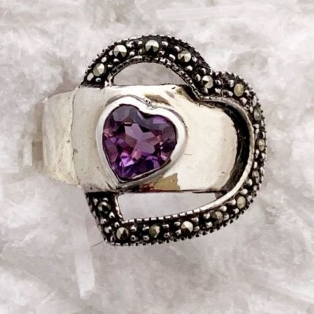 Marcasite Heart Ring